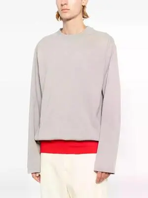LII Contrast-hem Long-sleeve T-shirt