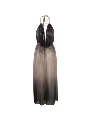 L'IDEE Daphne Pleated Halterneck Midi Dress