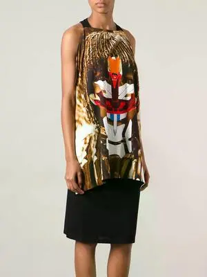 Givenchy Mask Graphic Halterneck Midi Dress