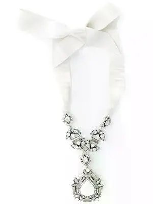 LANVIN Pear-shaped Pendant Necklace - White