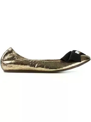 LANVIN Pearl Detail Bow Ballerinas