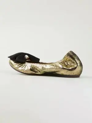 LANVIN Pearl Detail Bow Ballerinas
