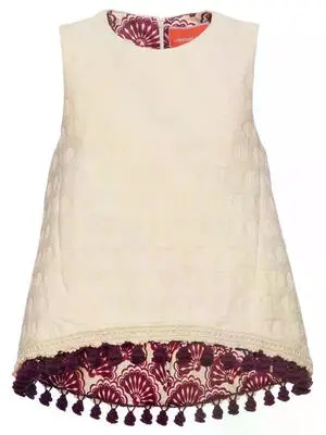 La DoubleJ La Scala Jacquard Cotton Sleeveless Blouse