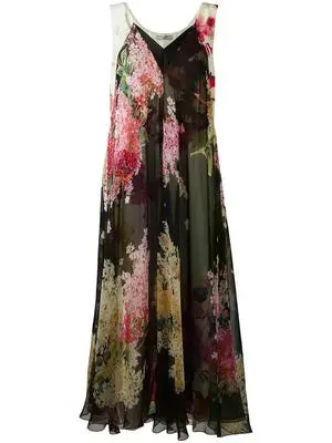 LANVIN Silk Floral Print Dress - Multicolour