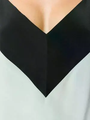 LANVIN Spaghetti Strap V-neck Silk Top