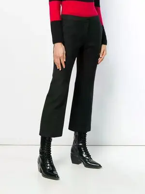 Alexander McQueen Wool & Silk Cropped Tailored Trousers