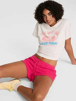 Pink Crochet Micro Shorts