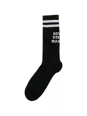 DOVER STREET MARKET Logo-print Striped Socks - Black