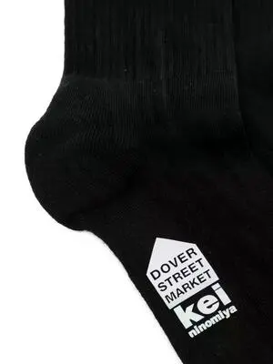 DOVER STREET MARKET Logo-print Striped Socks