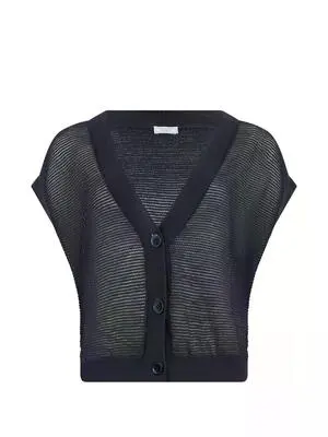Peserico Open-knit Sleeveless Cardigan