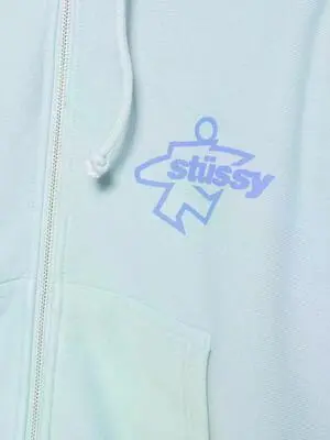 StÜssy Garment-dyed Zip-up Hoodie - Blue