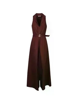 Patrizia Pepe Belted Sleeveless Maxi Dress - Brown