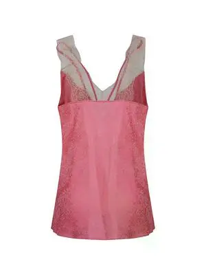 Pinko Lace-trimmed Jacquard Top - Pink