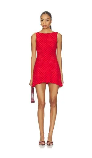 MORE TO COME Farren Boat Neck Mini Dress - Red