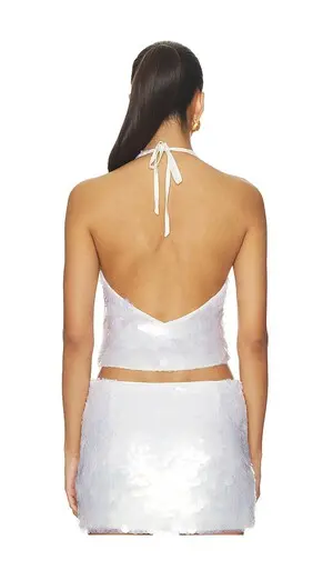 LESLIE AMON Sequin Halter Top