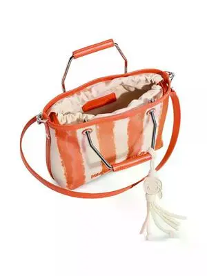 Karl Lagerfeld Ikon Striped Mesh Tote Bag - Orange