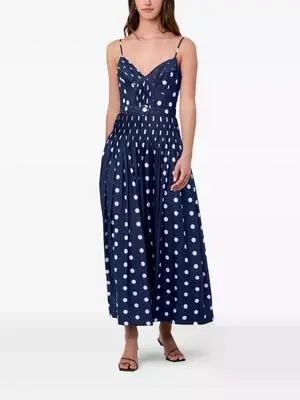 NICHOLAS Mireille Polka Dot Midi Dress - Blue