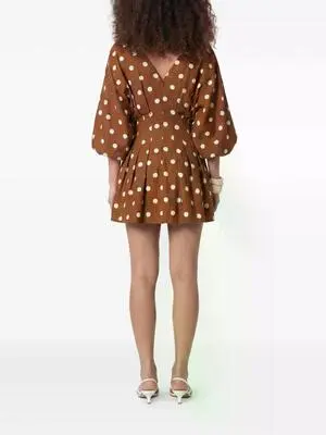 NICHOLAS Nicoline Polka-dot Puff Sleeve Mini Dress