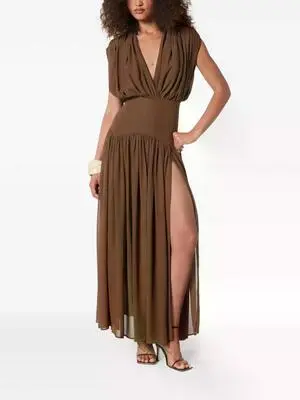 NICHOLAS Giana Open-panel Maxi Dress - Brown