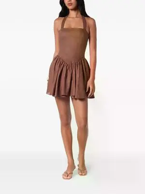 NICHOLAS Amalie Halter-neck Dress - Brown