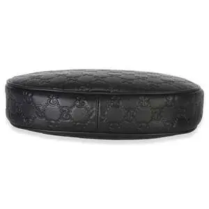 Gucci Embossed Calfskin Gg Arabella Half Moon Shoulder Bag - Black