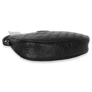 Gucci Embossed Calfskin Gg Arabella Half Moon Shoulder Bag - Black