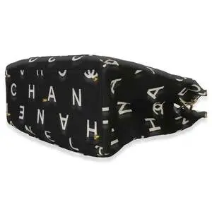 Chanel Vintage Quilted Logo Canvas Tote