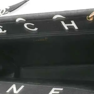 Chanel Vintage Quilted Logo Canvas Tote