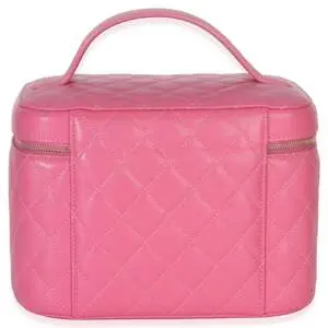 Chanel Quilted Caviar Top Handle Vanity Case
