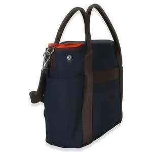 Hermès Bleu Navy Feu Canvas Grooming Bag - Blue