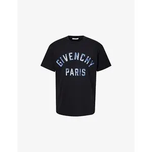 Givenchy Appliqué Logo-text Cotton T-shirt - Black