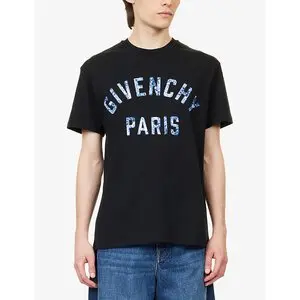Givenchy Appliqué Logo-text Cotton T-shirt - Black