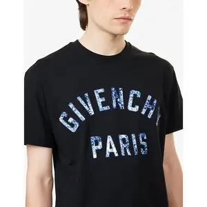Givenchy Appliqué Logo-text Cotton T-shirt - Black