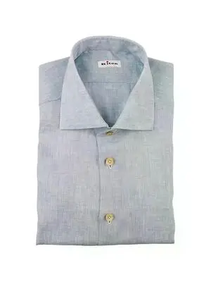 Kiton Slub-texture Spread-collar Shirt