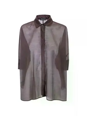 DRHOPE Sheer Button-up Shirt