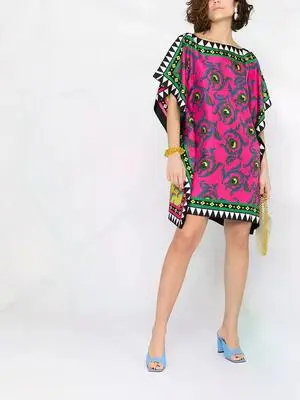 La DoubleJ Floral Print Silk Mini Dress