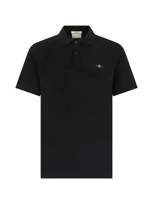 Gant Shield Logo-embroidered Polo Shirt - Black