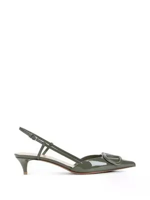 Valentino Garavani Vlogo Signature Patent Leather Slingback Pumps 40mm