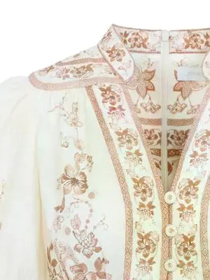 Zimmermann Indra Floral-print Midi Dress - Neutrals