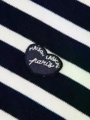 Maison Labiche Striped Cotton T-shirt With Heart Patch