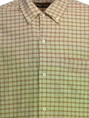BEAMS Check-pattern Seersucker-texture Shirt