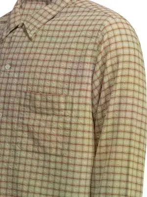 BEAMS Check-pattern Seersucker-texture Shirt