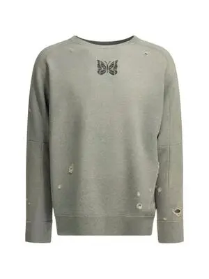 Needles Butterfly Print Distressed Sweatshirt