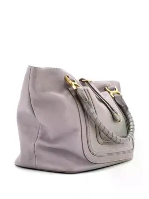 Chloé Marcie Leather Large Tote Bag - Grey