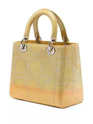 Dior Medium Patent Leather Lady Satchel - Yellow