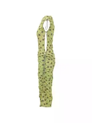 Coperni Floral Print Ruched Dress