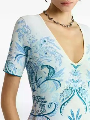 Etro Paisley-jacquard Midi Dress