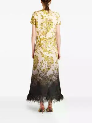 La DoubleJ Swing Dress With Feather Trim