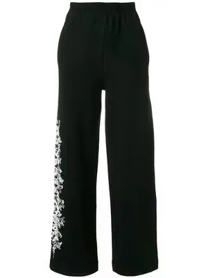 Off-White Wide Leg Drawstring Joggers With Side Print