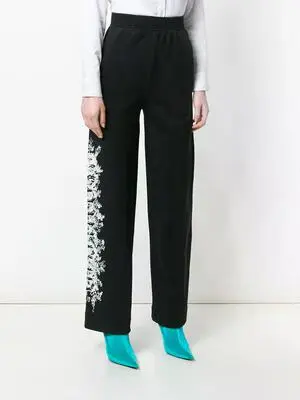 Off-White Wide Leg Drawstring Joggers With Side Print